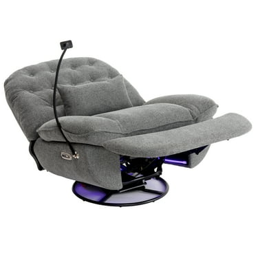 Power Swivel Rocker Recliner, Electric Lift Chair with LED Light Strip ...