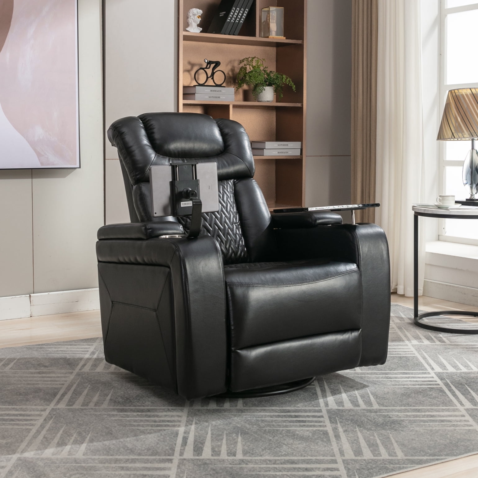 270° Swivel PU Leather Power Recliner Chair,Individual Seat Home ...