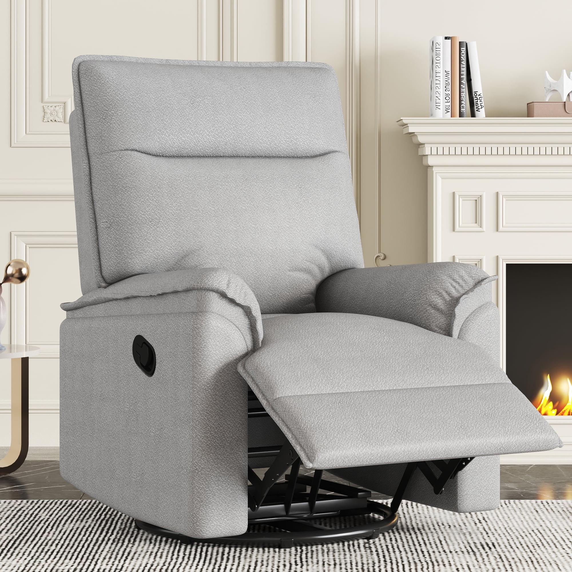 Swivel Recliner Chair, Swivel Recliner With Padded Back And Cushions ...