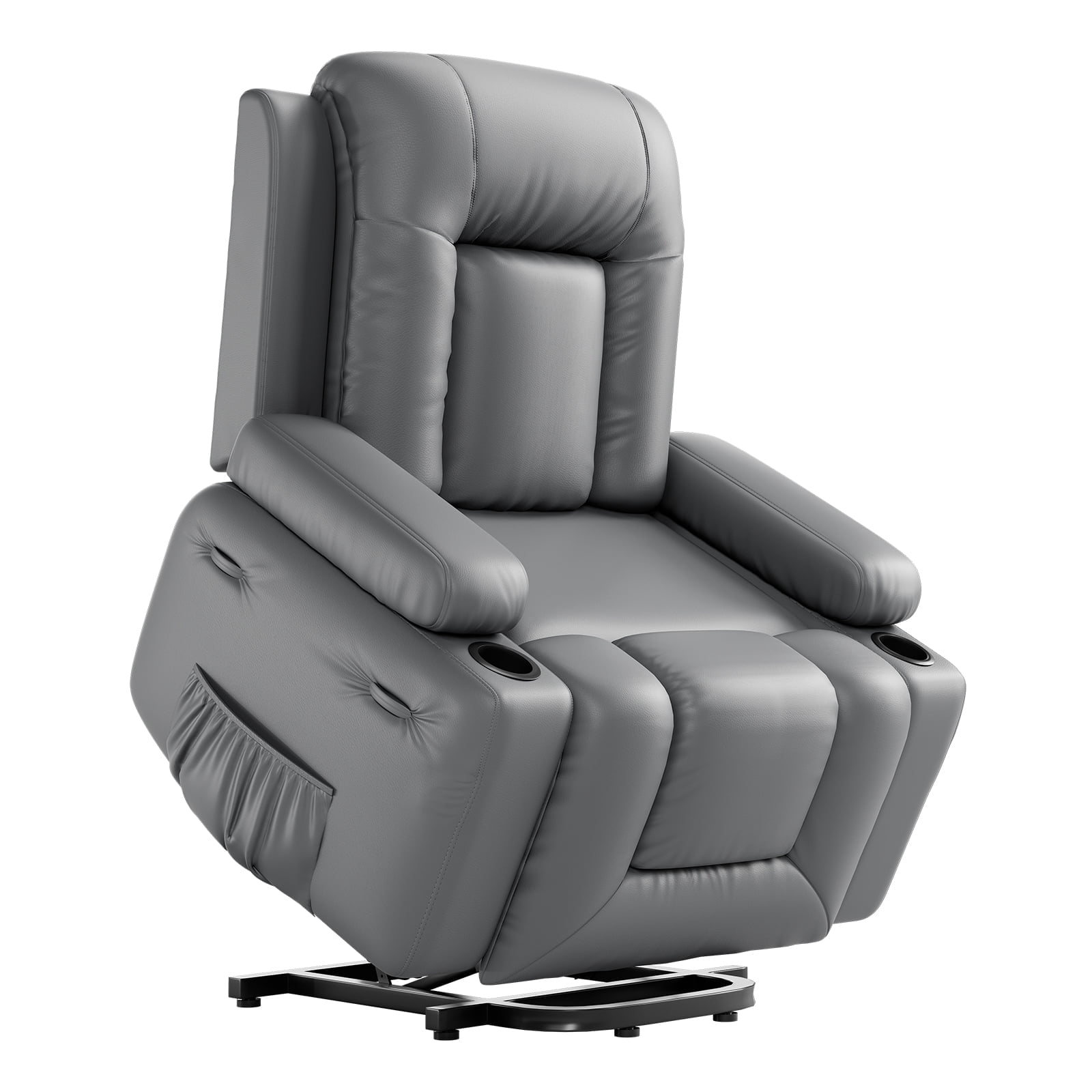 Swivel Rocker Recliner Chair with Heat and Massage, 360° Power Lift ...