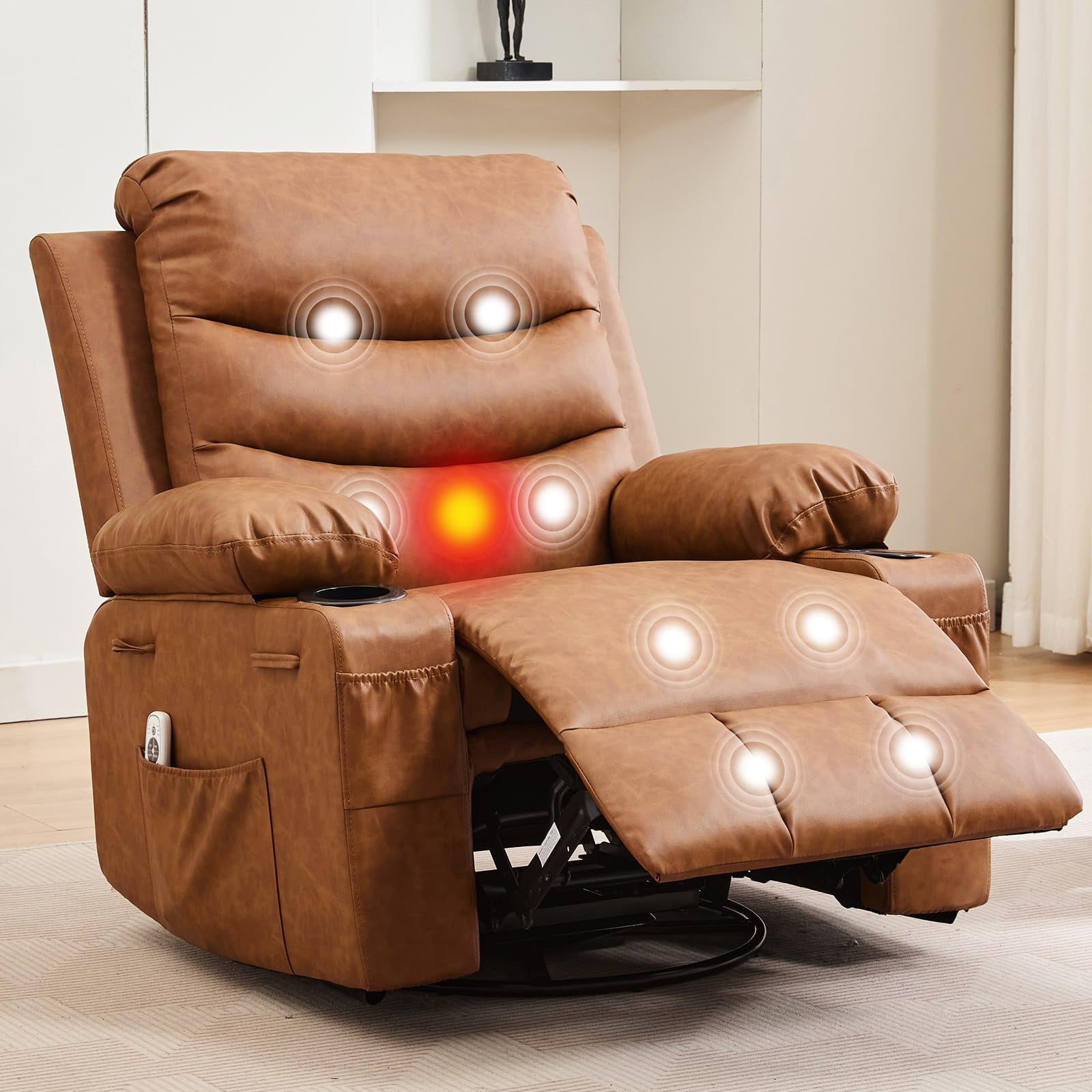 Swivel Rocker Recliner Chair,Oversized Manual Reclining Rocking Chair ...