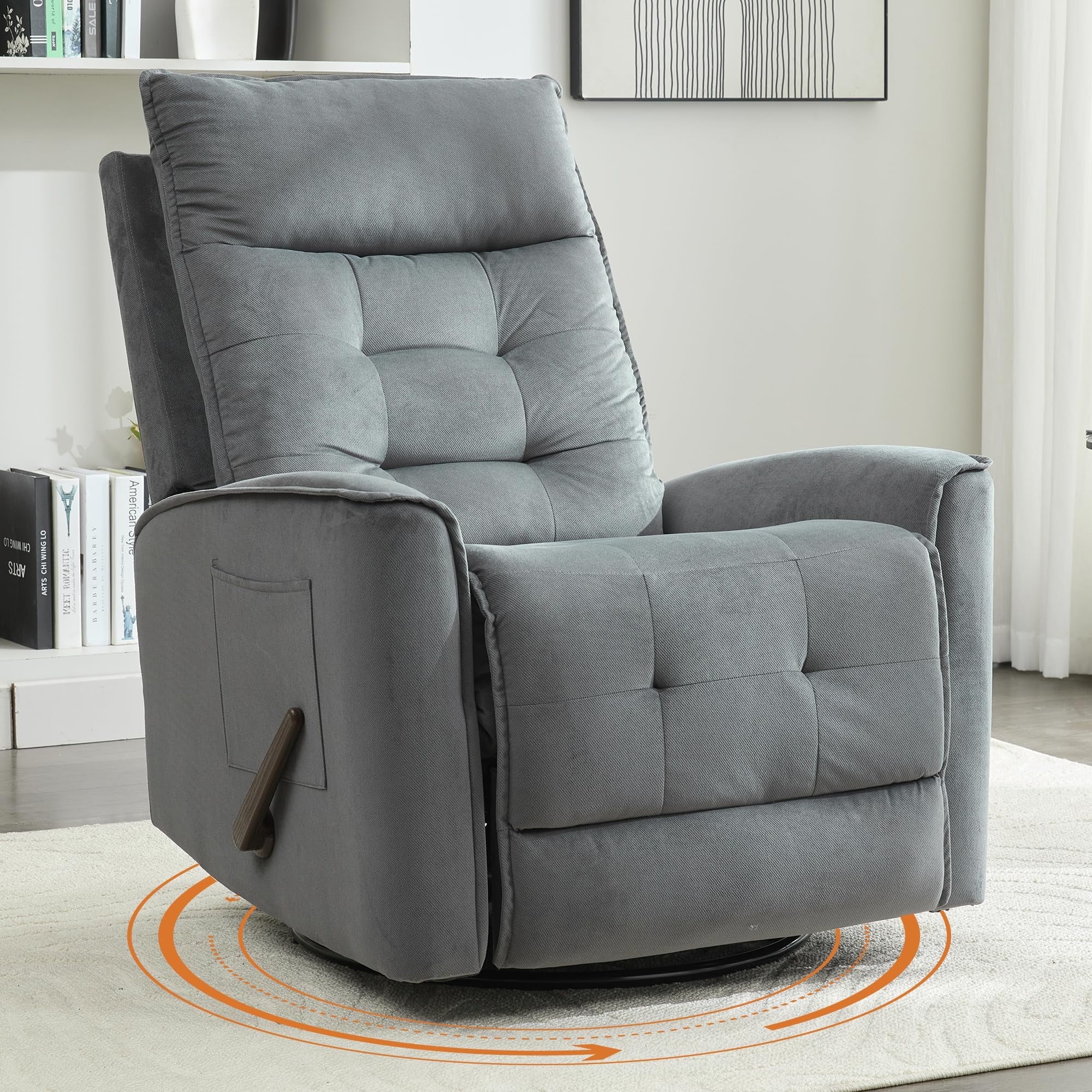 Swivel Rocker Recliner Chair for Adults, Glider Rocking Chair for ...