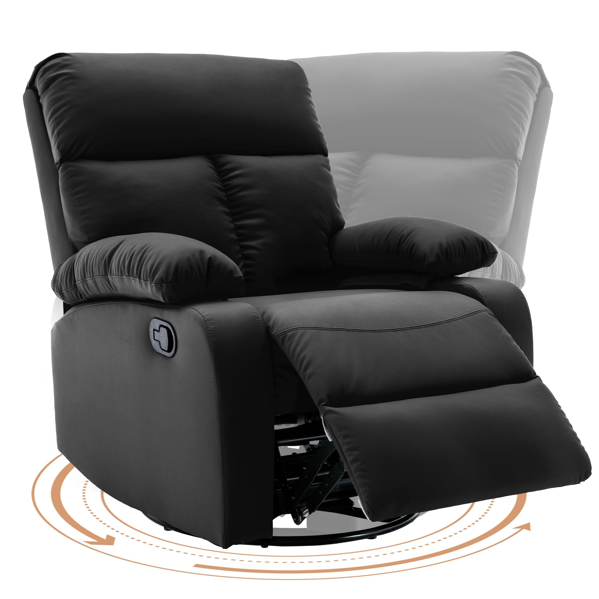Swivel Rocker Recliner, Small Rocking Recliners Chair for Small Spaces ...