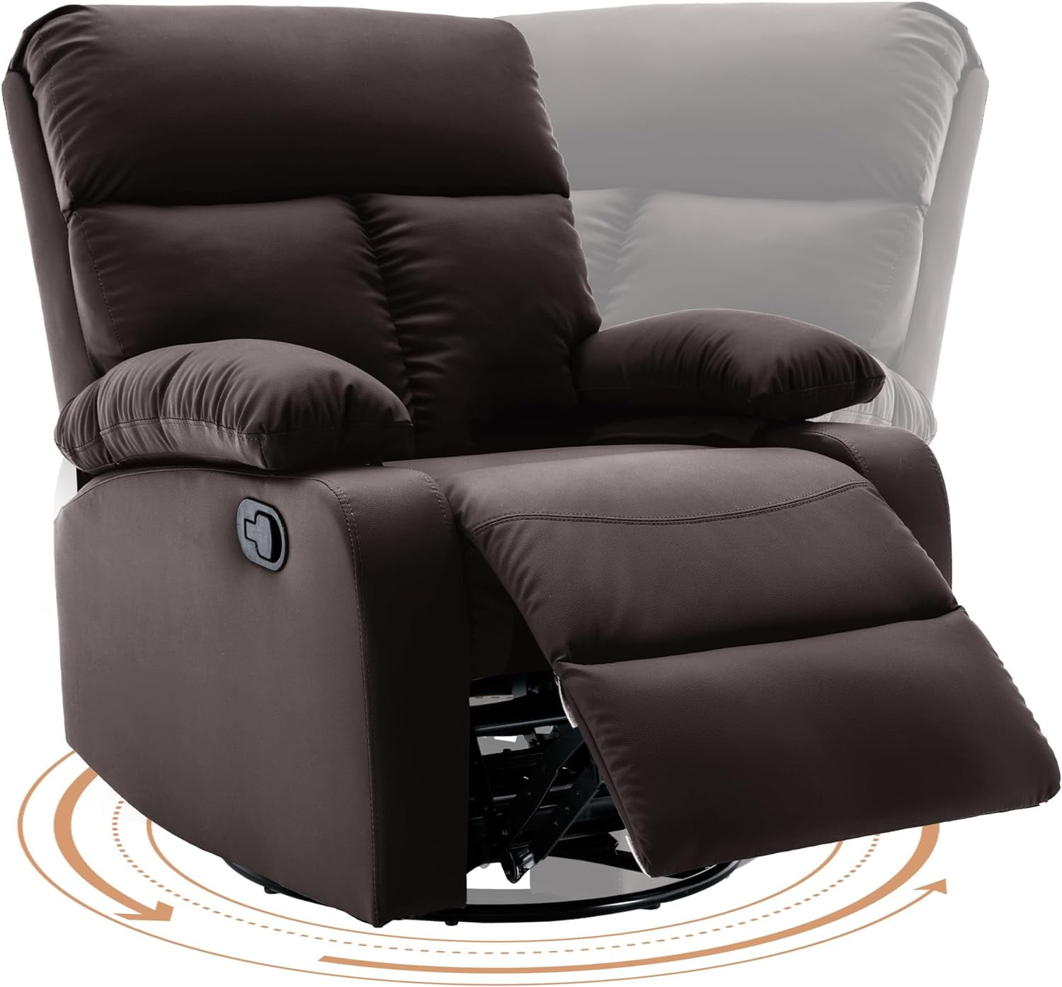 Swivel Rocker Recliner, Small Rocking Recliners Chair for Small Spaces ...