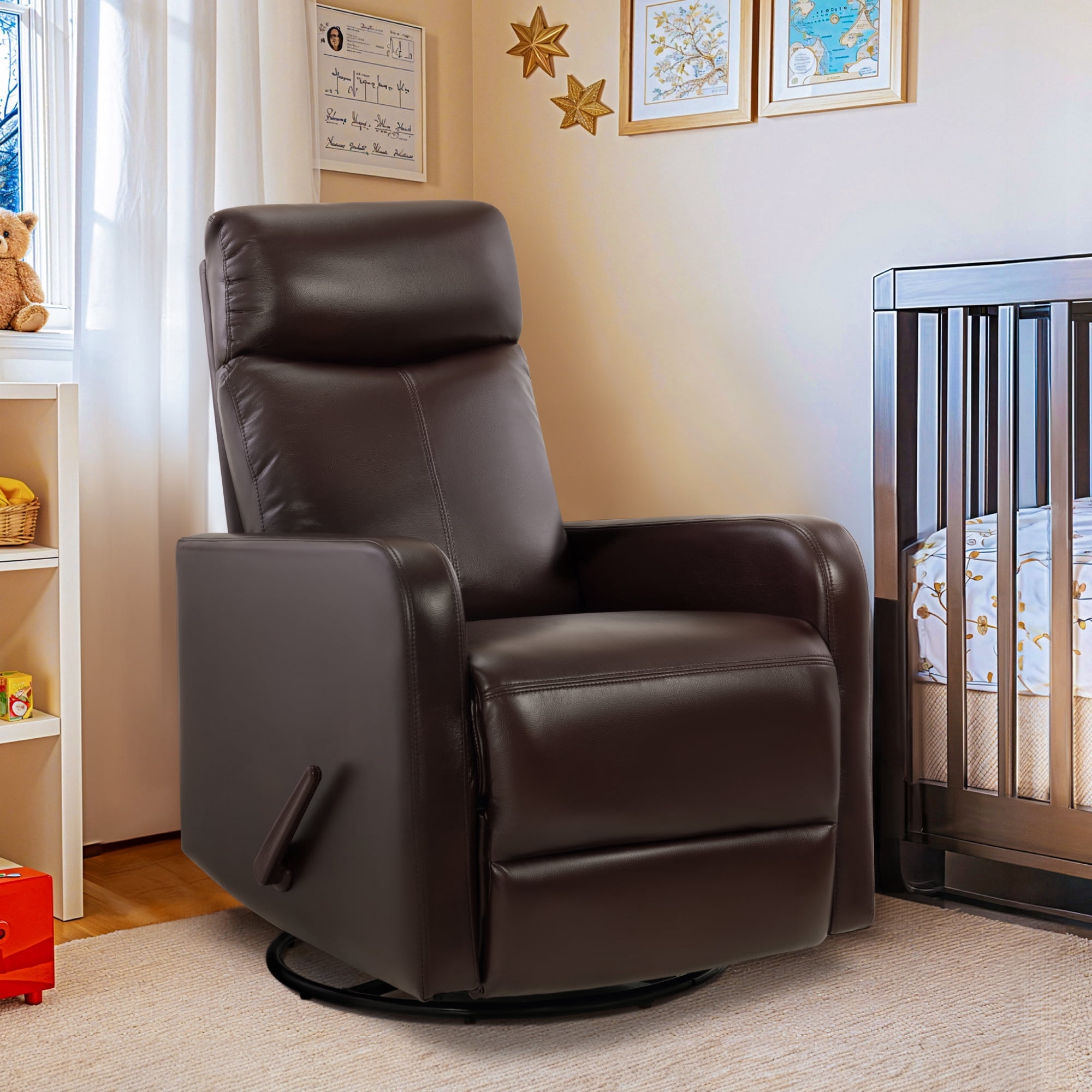 Swivel Rocking Recliner Chair for Small Space, Manual Swivel Glider ...