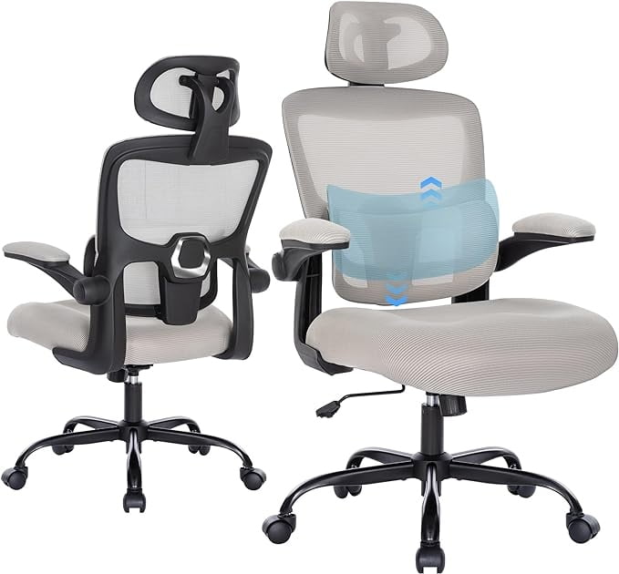 Swivel Rolling Office Chair, Ergonomic Mesh Computer Chair with 3D ...