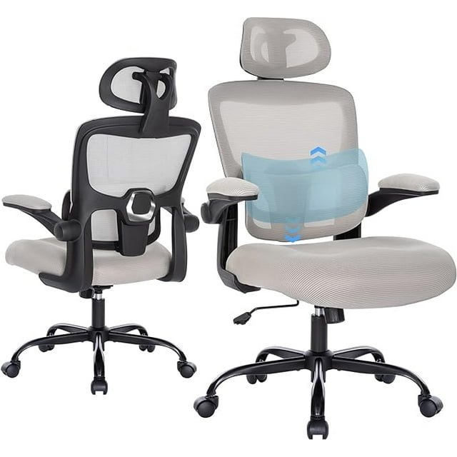 Swivel Rolling Office Chair, Ergonomic Mesh Computer Chair with 3D ...