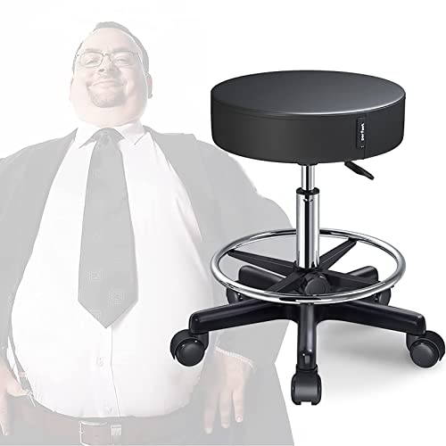 Swivel Rolling Stool with Wheels and Foot Rest Adjustable Hydraulic ...