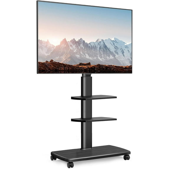 Swivel Rolling TV Stand, Height Adjustable Mobile TV Cart for 32-65 70 ...