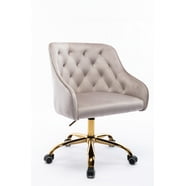 FURWOO Adjustable Rolling Vanity Chair with Wheels, Swivel Lounge Chair ...