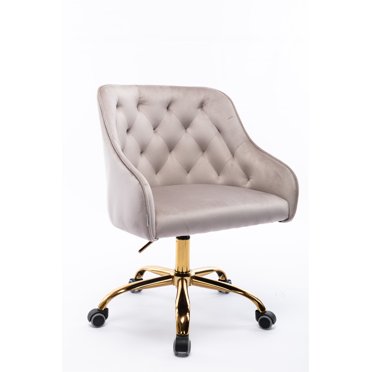 FURWOO Adjustable Rolling Vanity Chair with Wheels, Swivel Lounge Chair ...