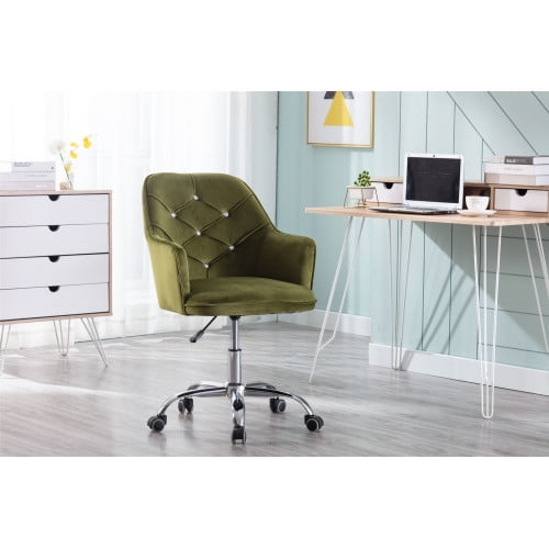 Swivel Shell Office Chair,Upholstered Mid Back Computer Desk Task Chair ...