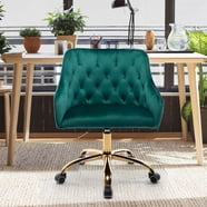 BELLEZE Kaylee Office Chair Upholstered Velvet Seashell Swivel Desk ...