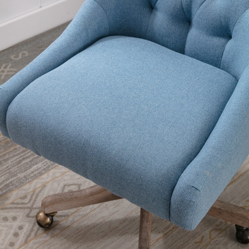 Swivel Shell office Chair with Wood Base Blue - Walmart.com