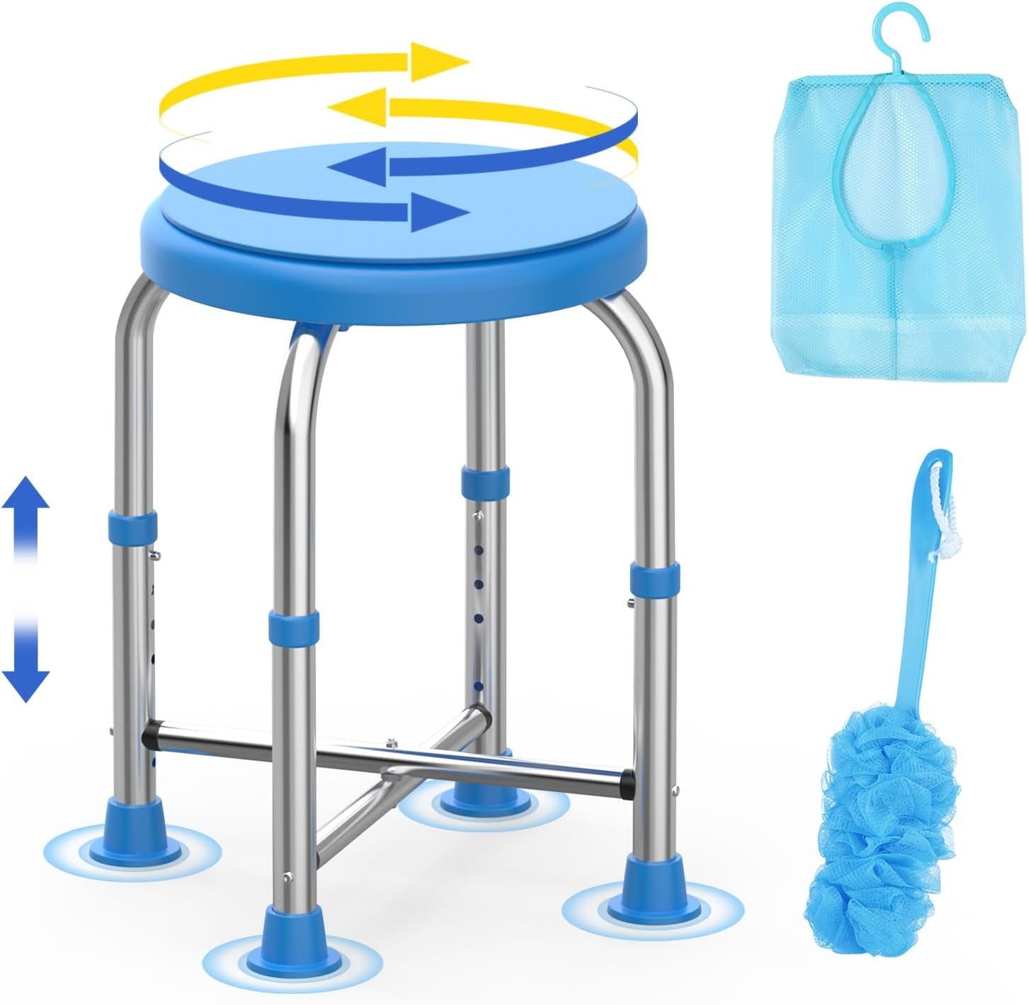 Swivel Shower Chair for Inside Shower - 360 Degree Rotating Shower Seat ...