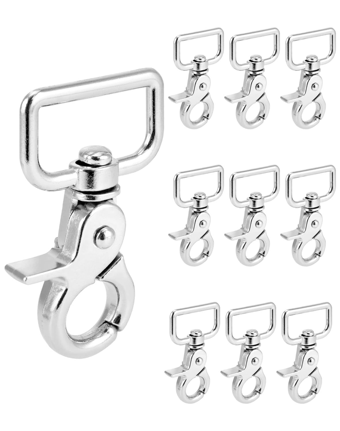Swivel Snap Hooks, 10 Pack Heavy Duty Trigger Snaps, Nickel Plated Eye ...