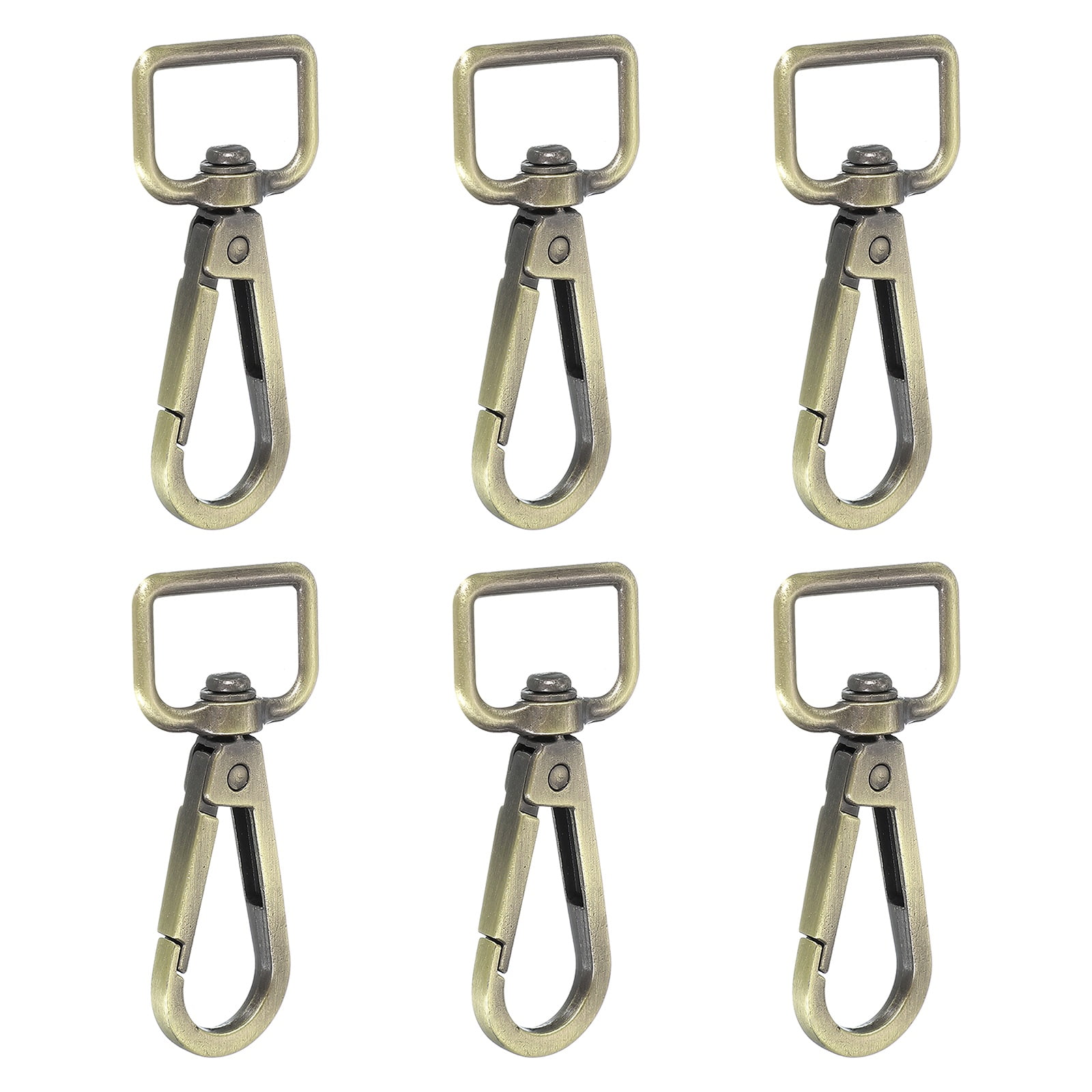 Uxcell Swivel Snap Hooks, Metal D Ring KeyChain Lanyard Clip Hook for ...