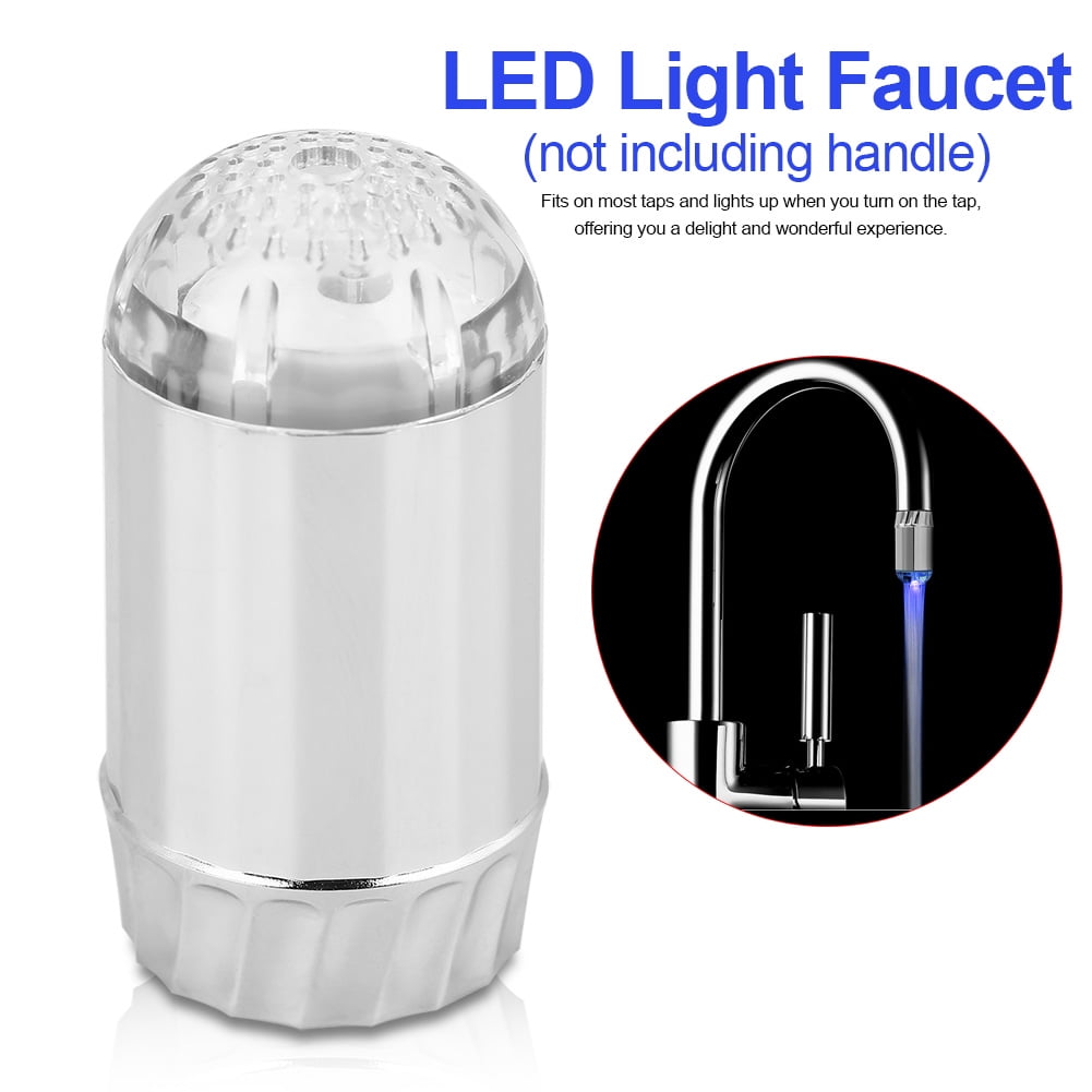 Swivel Spout Spray Color Changing LED Light Faucet Kitchen Sink Basin ...