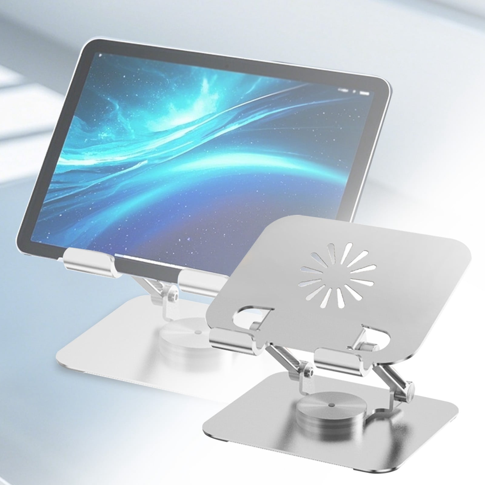 Swivel Tablet Stand 360 Rotating Adjustable Aluminum Foldable Desktop ...