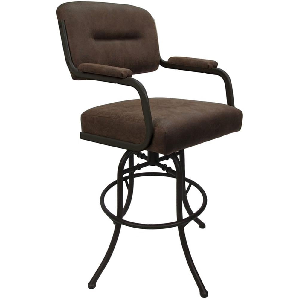 Swivel Tilt Counter Metal Bar Stool 26" - M-110 - Brown Fabric- Brown ...