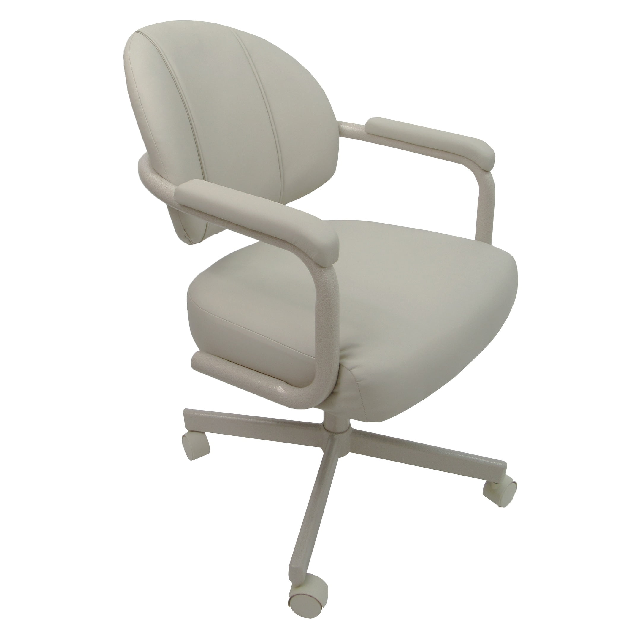 M-70 Swivel Tilt Dining Arm Chair with Metal Legs and Casters, Vinyl ...