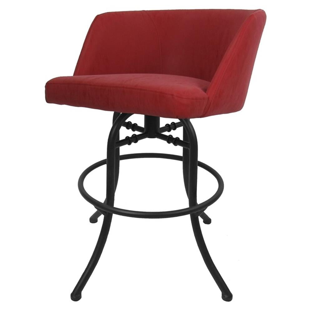 Swivel Tilt Metal Bar Stool 30" Seat - Joey - Ruby Vinyl - Black Frame ...
