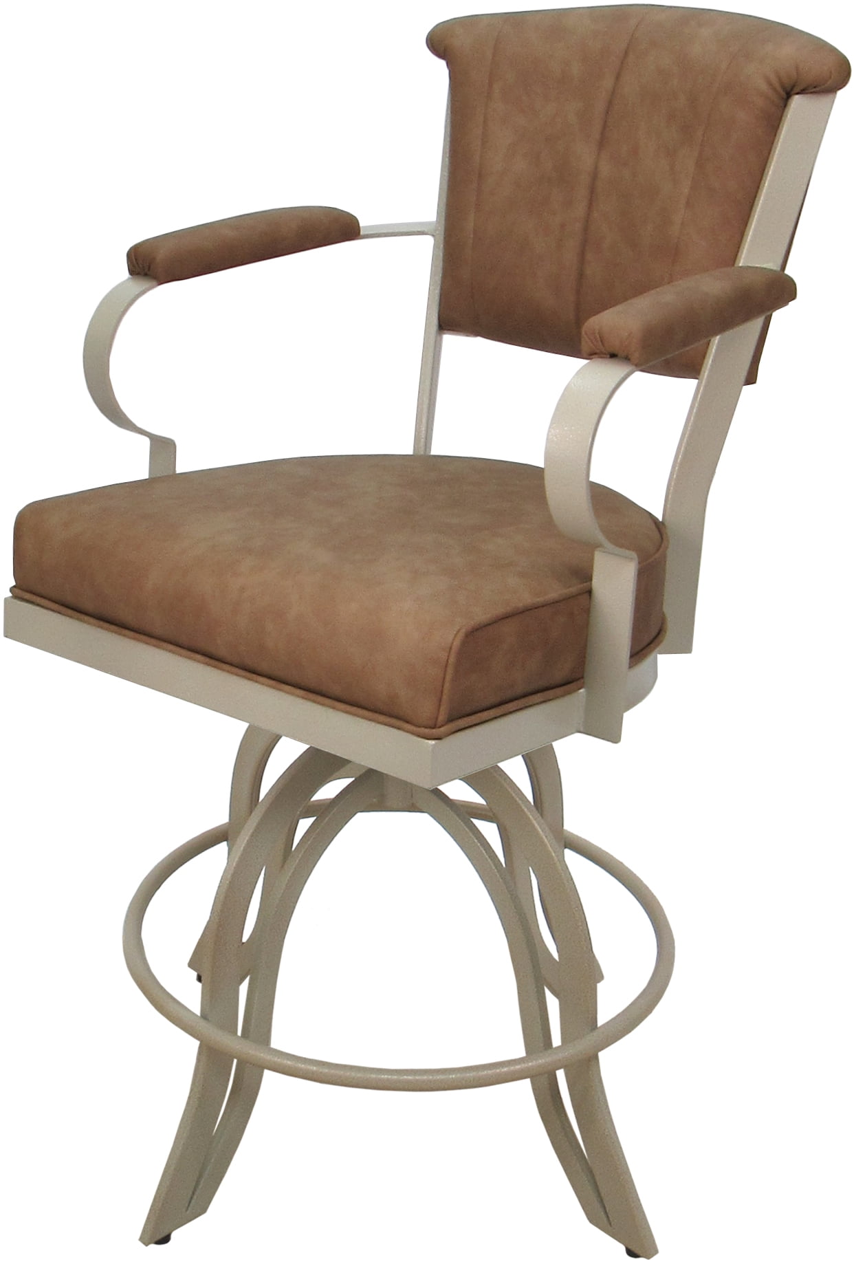 Swivel Tilt Metal Counter Stool 26" Seat - Miami - Pecan Brown Vinyl ...