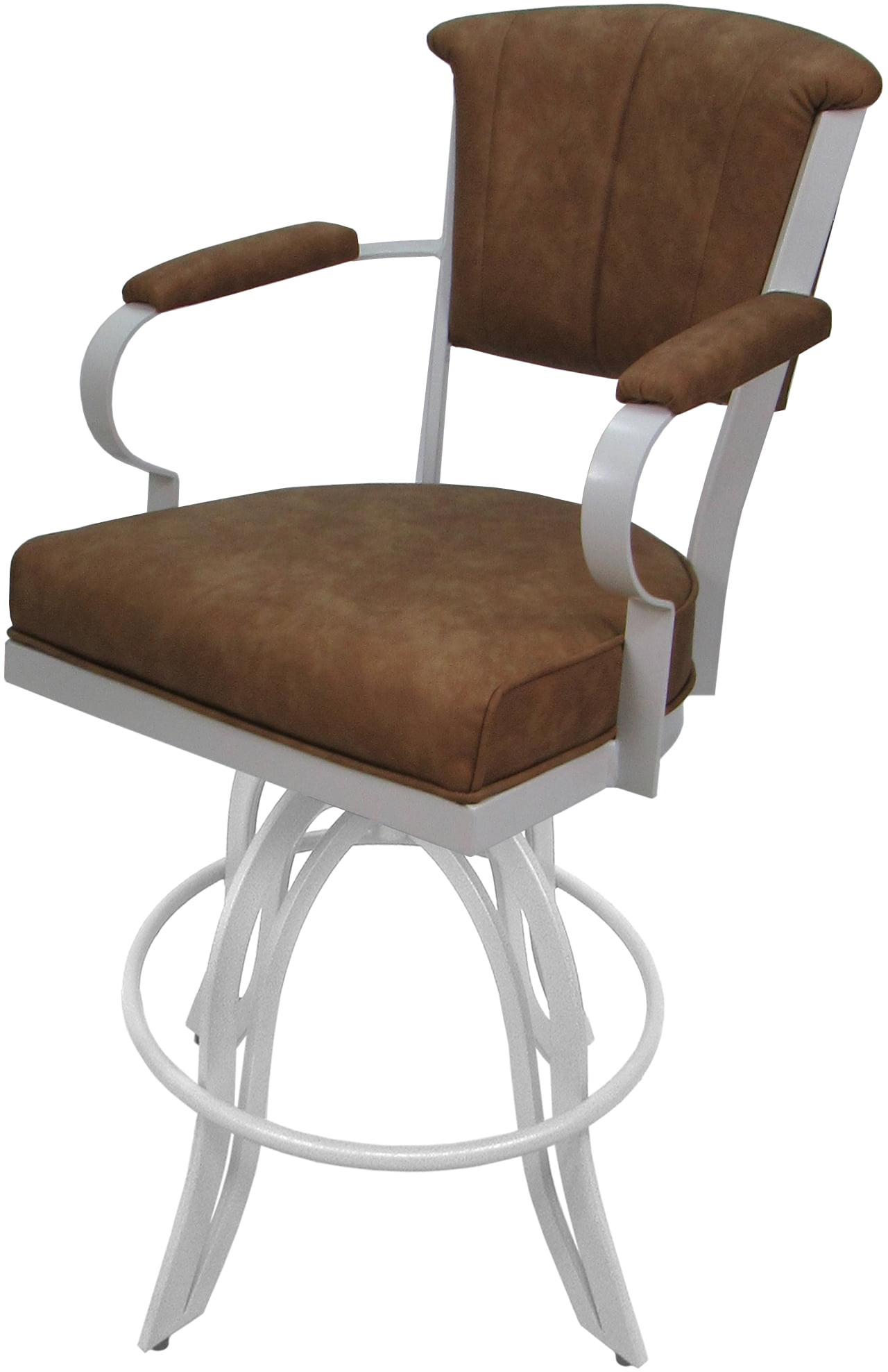 Swivel Tilt Metal Counter Stool 26" Seat - Miami - Pecan Brown Vinyl ...