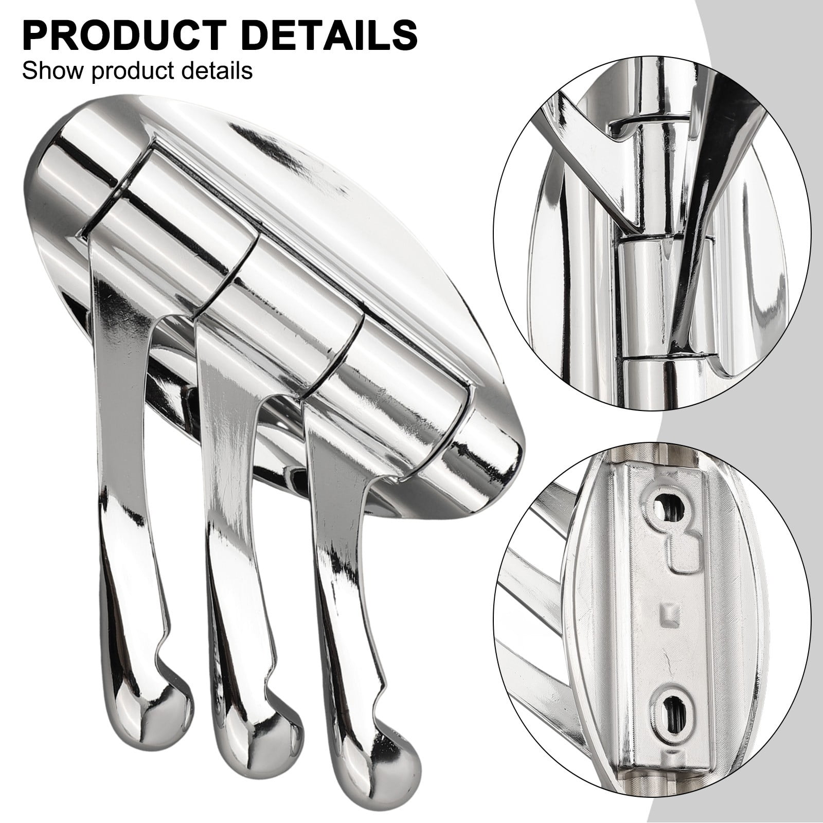 Swivel Towel Hook With 3 Arms Flexible Folding Robe Coat Holder Wall ...