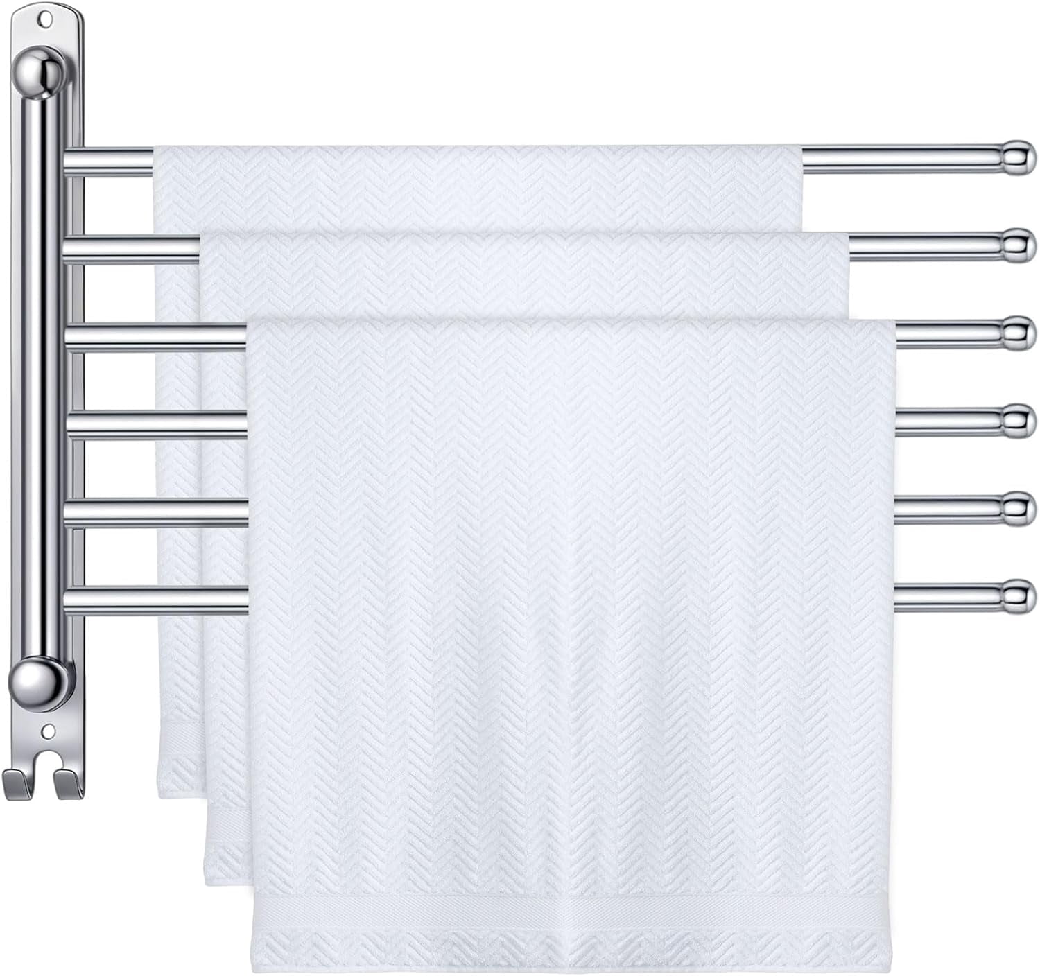 Swivel Towel Rack 16.5 Inches 304 Stainless Steel 6 Arms Bathroom Towel ...