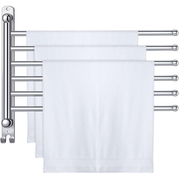 Swivel Towel Rack 16.5 Inches 304 Stainless Steel 6 Arms Bathroom Towel ...