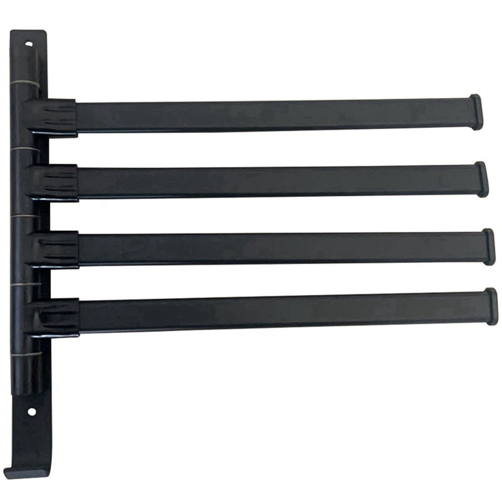Swivel Towel Rack,Wall Mounted Black Towel Bar with 4-Arm Towel Hanger ...
