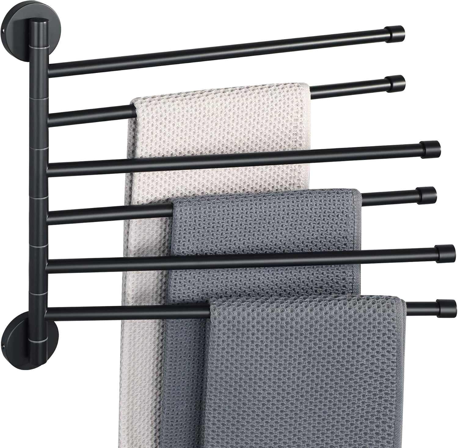 Swivel Towel Rack,Folding 6 Arms Hand Towel Bars Towel Hanger for ...