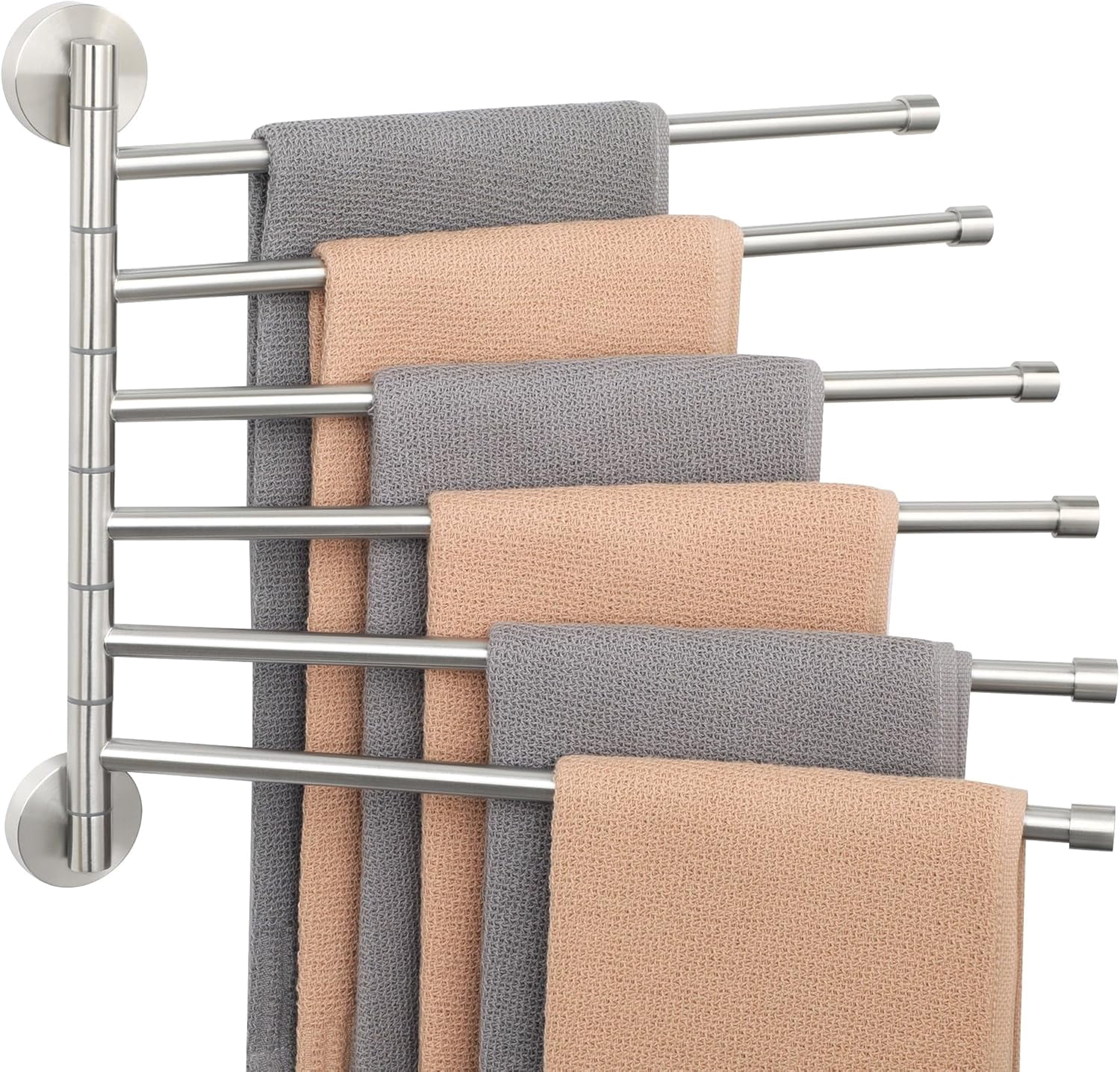 Swivel Towel Rack,Folding 6 Arms Hand Towel Bars Towel Hanger for ...