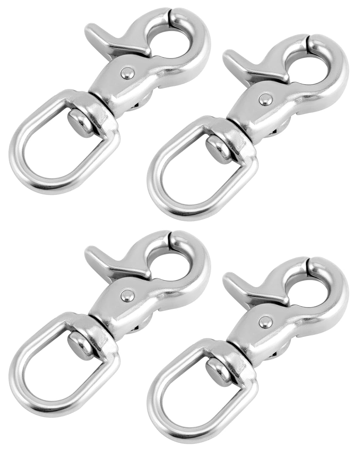 Swivel Trigger Snap Hook, 4 Pack 2.56" Marine Grade Stainless Steel 316 ...