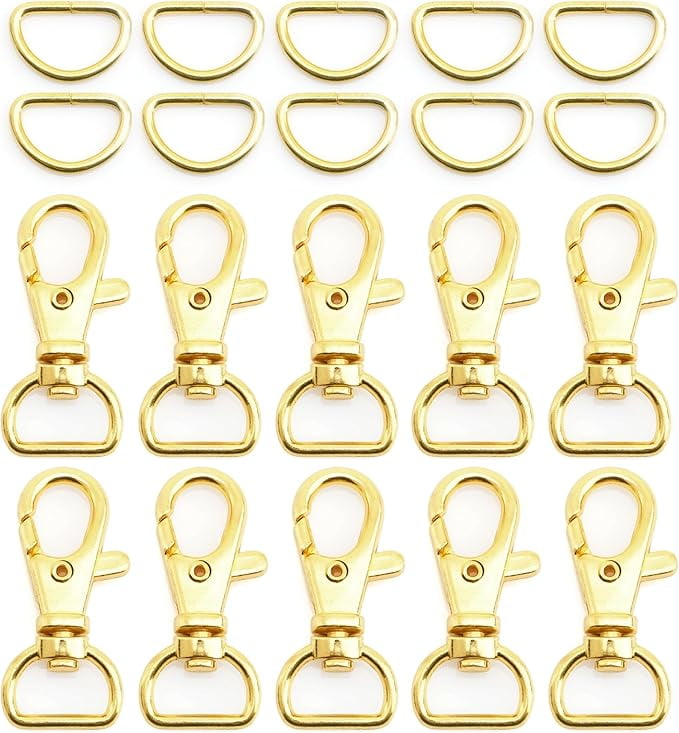 Swivel Trigger Snap Hooks Classic Lobster Clasps with D-Rings for Purse ...