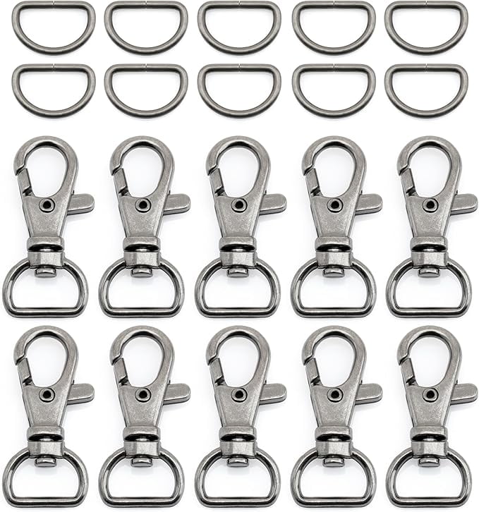 Swivel Trigger Snap Hooks Classic Lobster Clasps with D-Rings for Purse ...