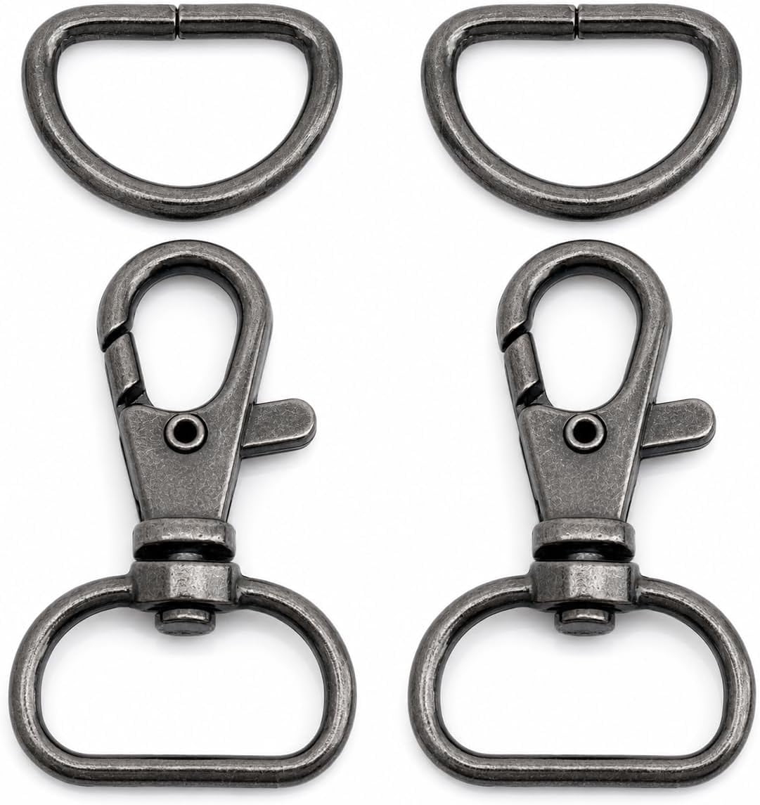 Swivel Trigger Snap Hooks Classic Lobster Clasps with D-Rings for Purse ...