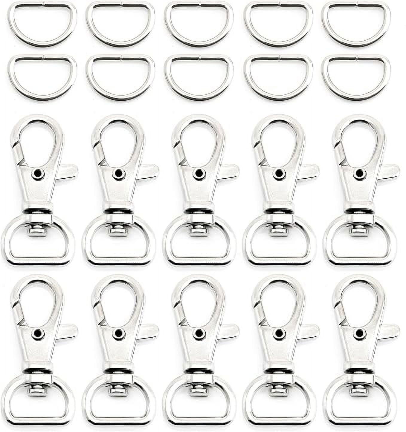 Swivel Trigger Snap Hooks Classic Lobster Clasps with D-Rings for Purse ...