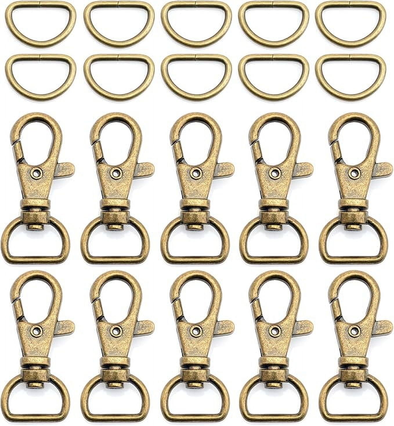 Swivel Trigger Snap Hooks Classic Lobster Clasps with D-Rings for Purse ...