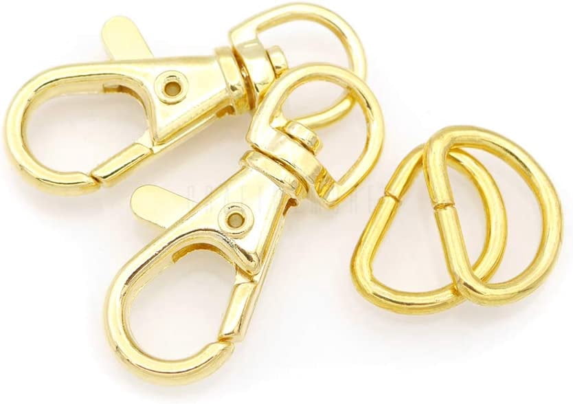 CRAFTME STUDIO Swivel Trigger Snap Hooks with D-Rings, 10 Sets Purse ...