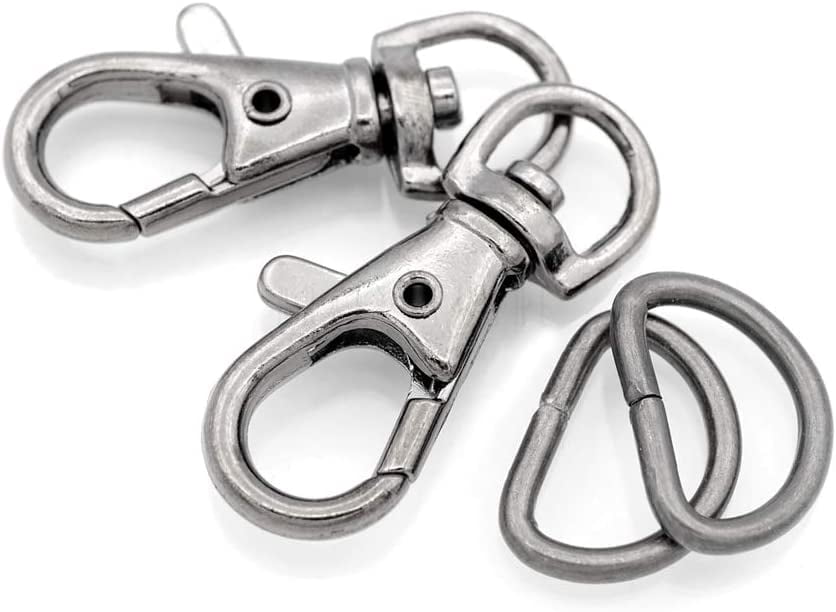 CRAFTME STUDIO Swivel Trigger Snap Hooks with D-Rings, 10 Sets Purse ...