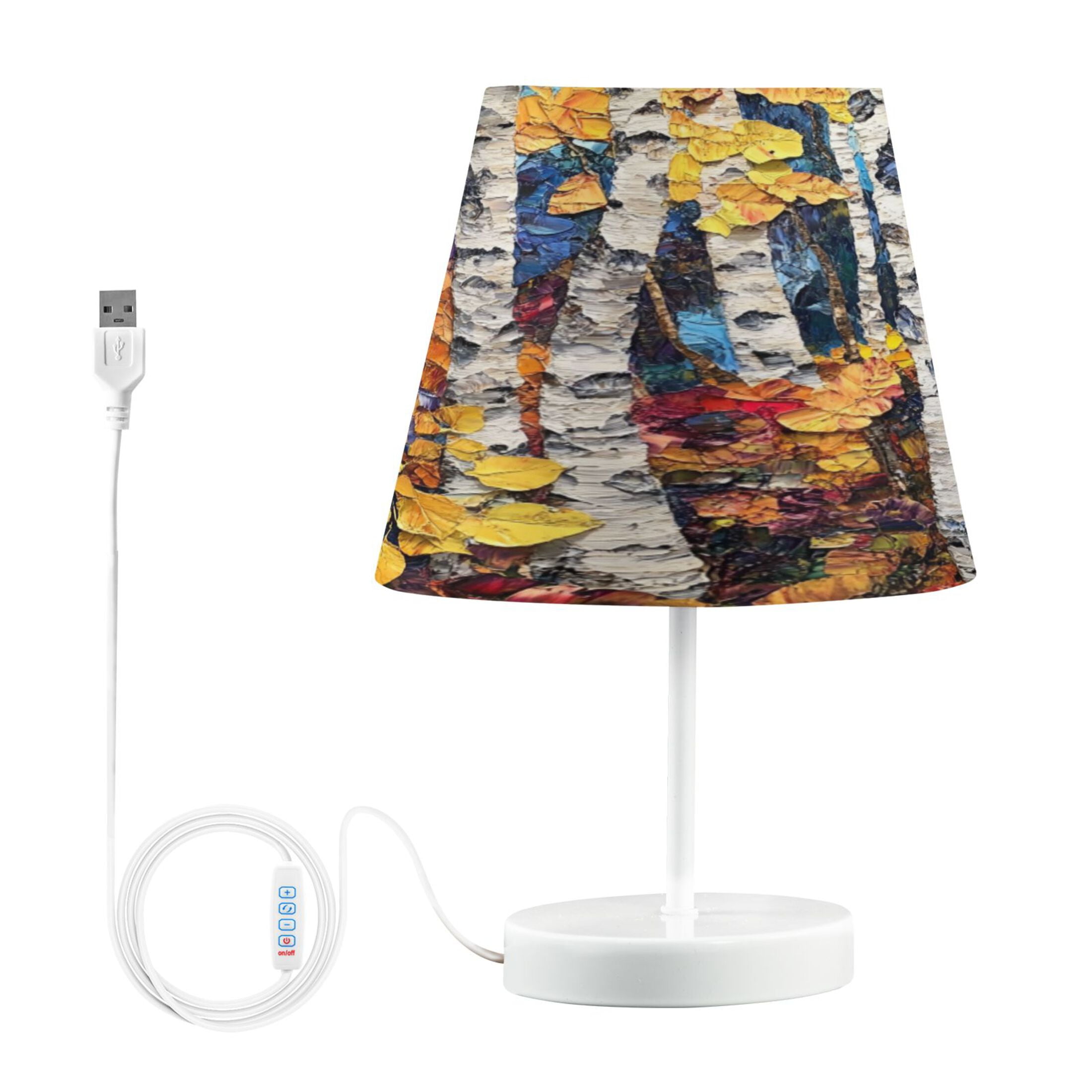 Bedside Table Lamp, Fully Dimmable Lamp with USB Interface Cable for ...