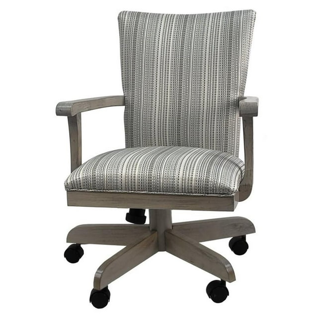 Swivel Solid Wood Office/Dining Chair on Wheels, Adjustable Height ...