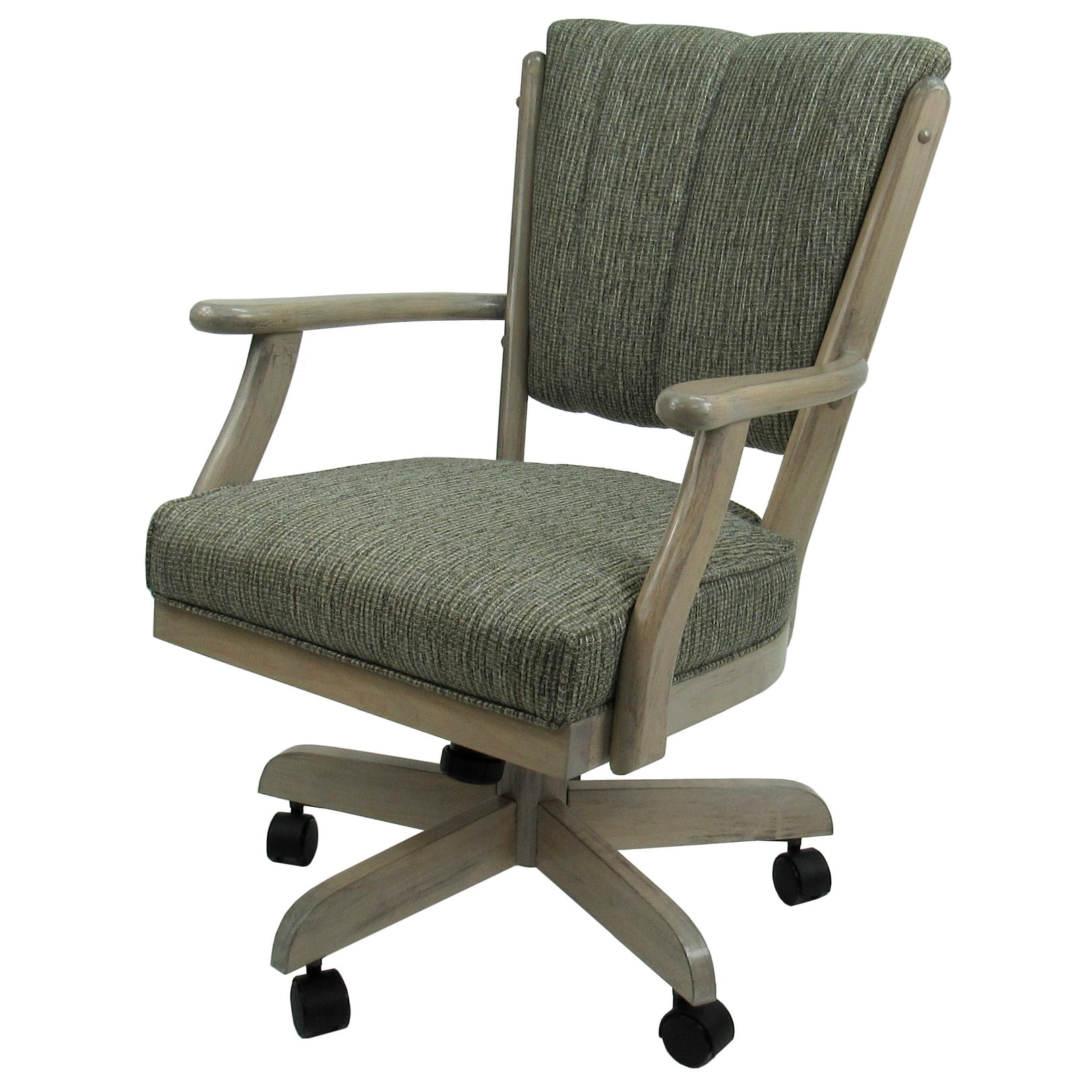 Swivel Wood Dining Caster Chair Classic on Wheels in Smoke Gray ...
