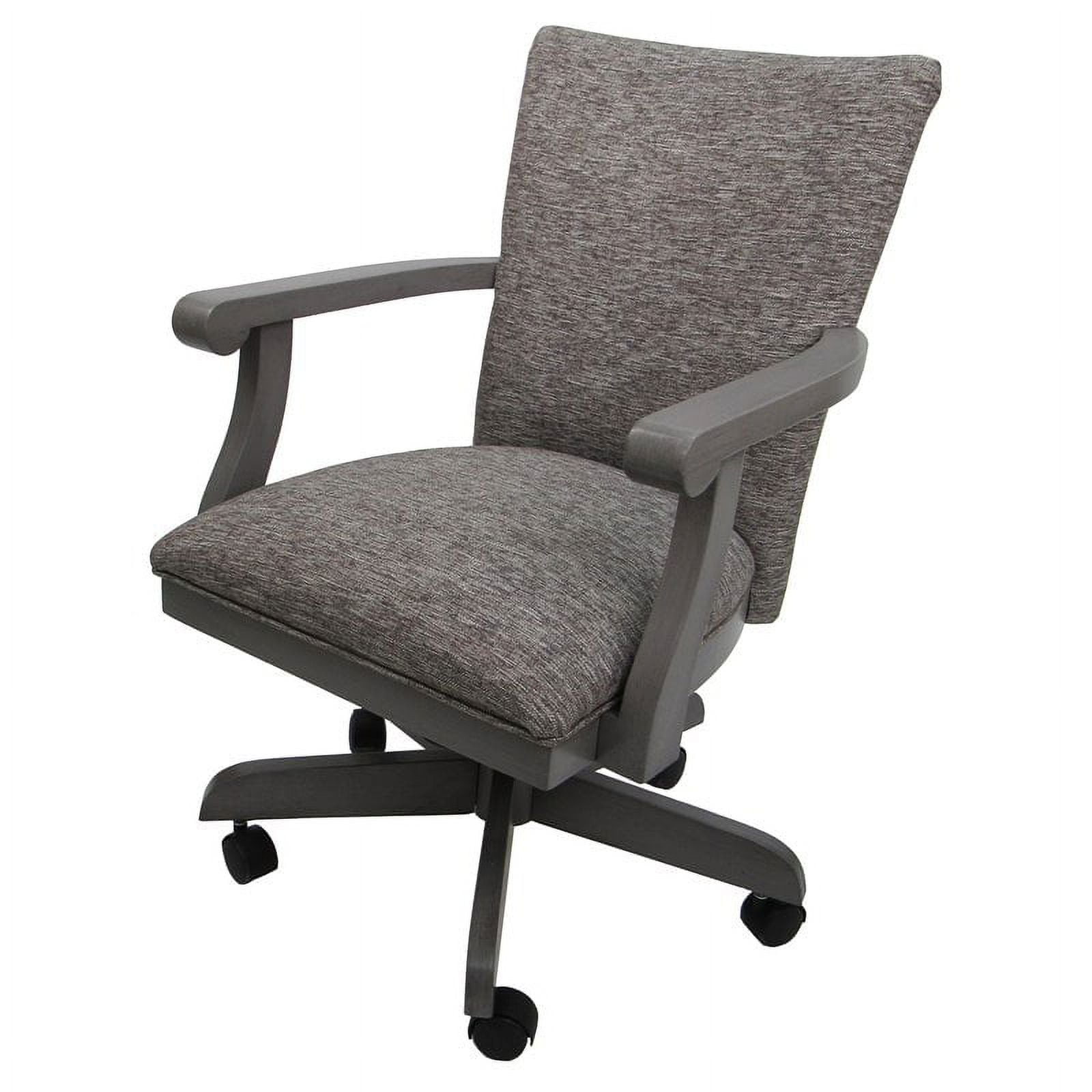 Swivel Wood Dining Caster Chair Mango Plus with Wheels in Mojave Gray ...