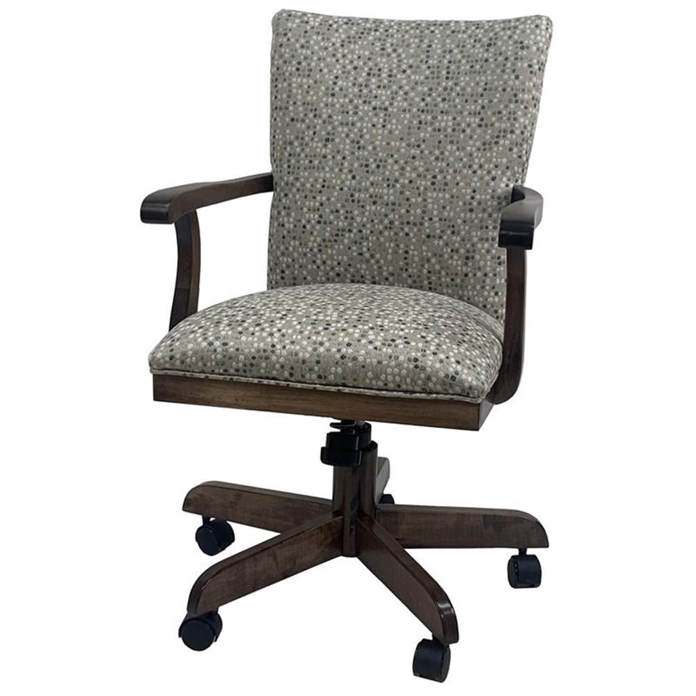 Swivel Wood Dining Caster Chair Mango Plus with Wheels in Spring Mix ...