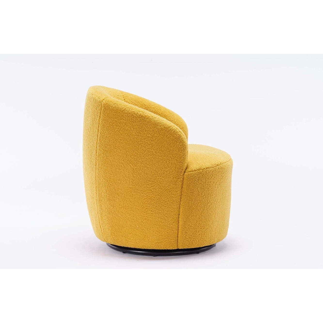 Swivel accent armchair barrel chair with powder coating metal ring ...