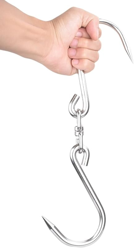 Swiveling Meat Hook,10mm Heavy Duty Stainless Steel Processing Butcher ...
