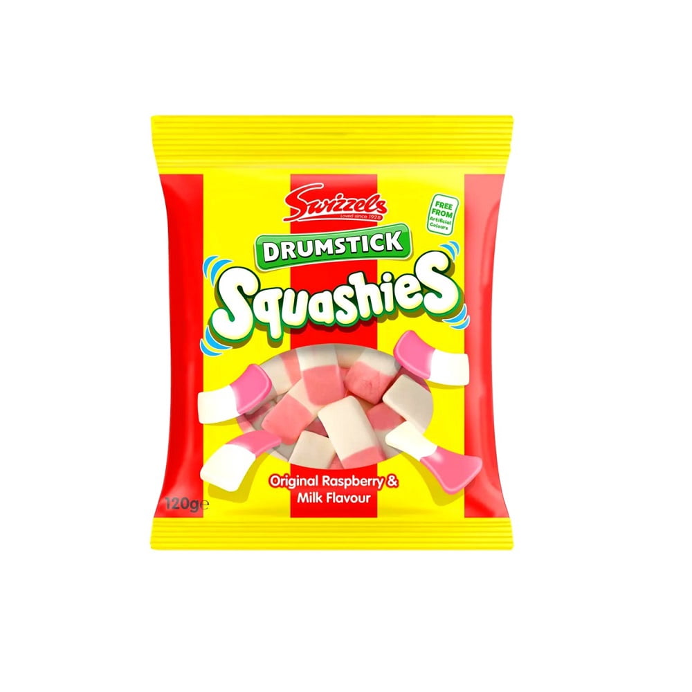 Swizzels Drumstick Squashies Original Raspberry & Milk Flavour Sweets ...